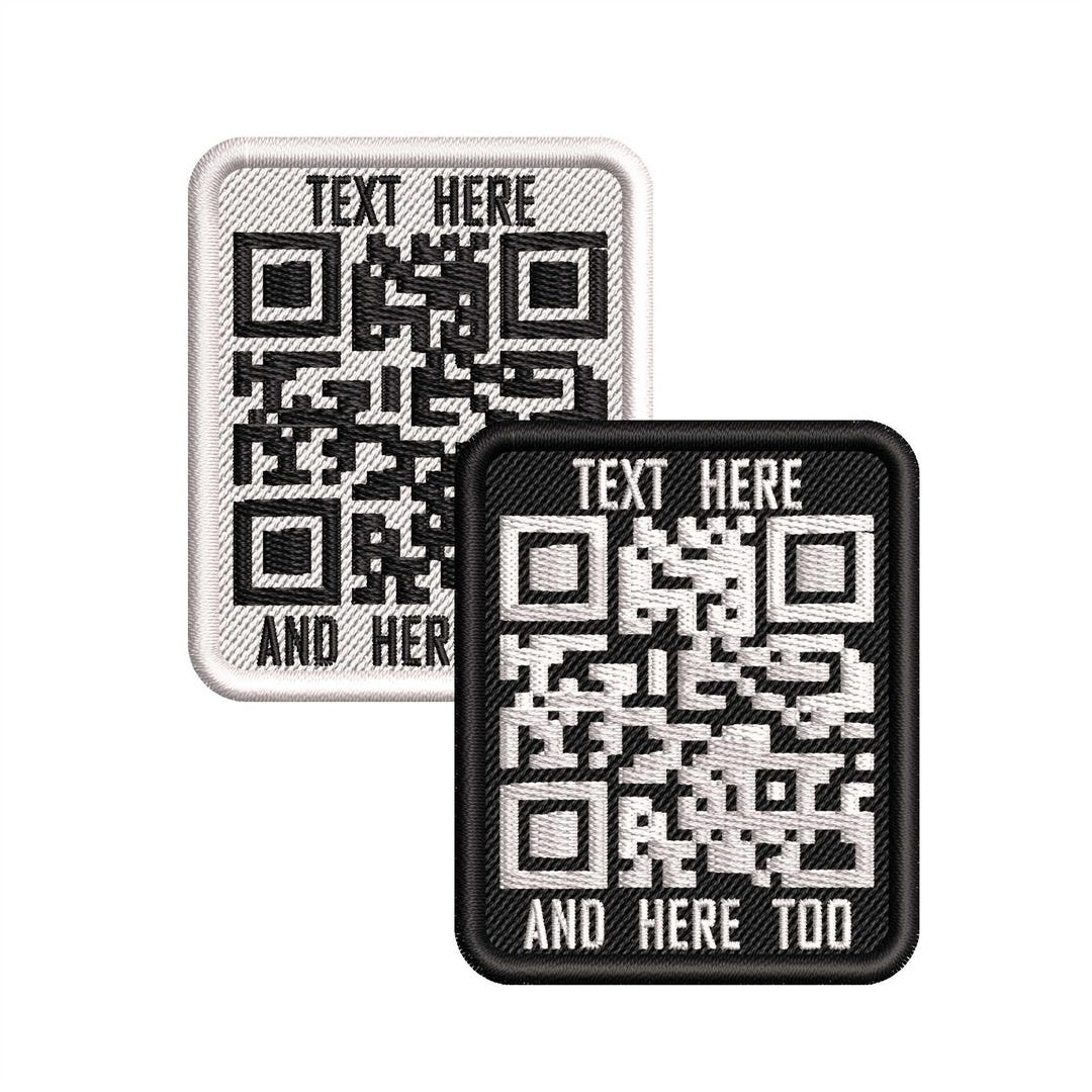 Custom Static QR Code - Custom Text QR Code - Hook & Loop - Iron/sew On ...