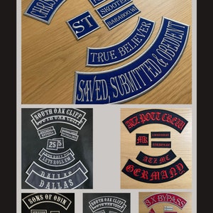 Custom Rocker Patch Top/botton Rocker Patch Iron/sew on Embroidered ...