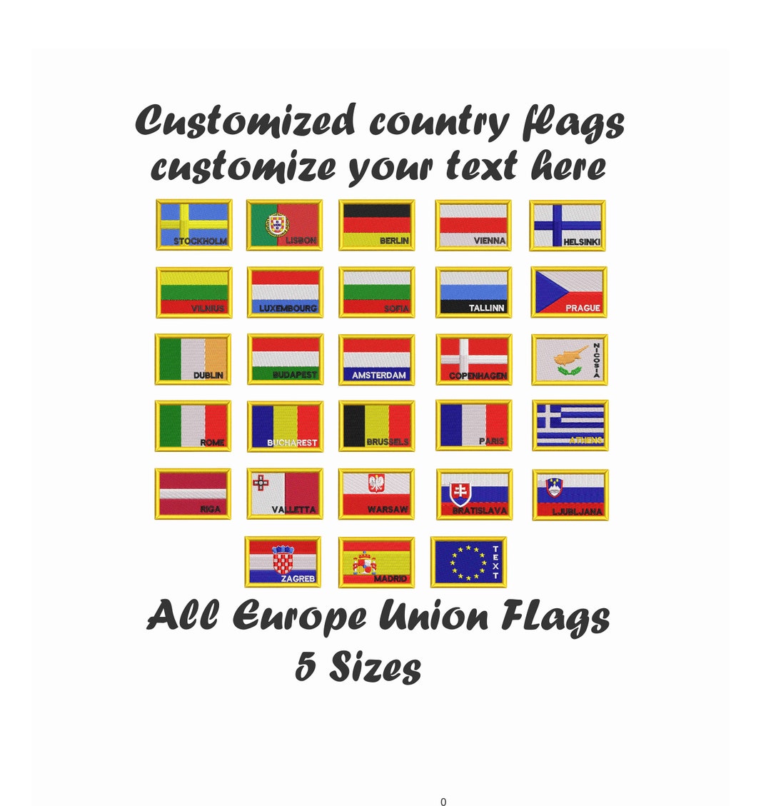 Custom Flags - European Union - 100% Embroidered Patches - 3 Sizes ...
