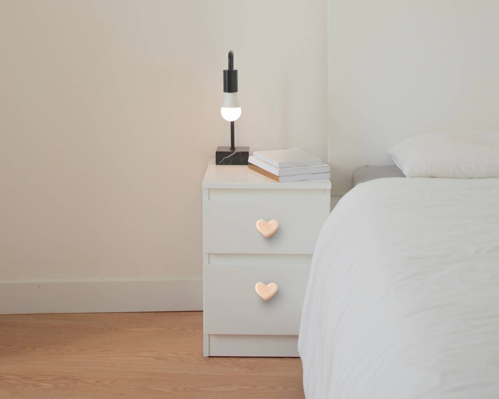 Wood Drawer Knobs Heart Knobs Boho Drawer Knobs Natural Knobs | Etsy