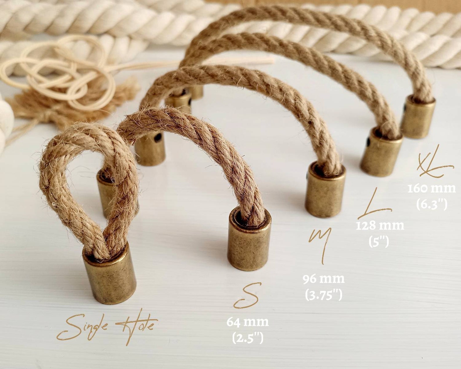 Rope Drawer Pulls 2.5 3 3.75 5 - Etsy