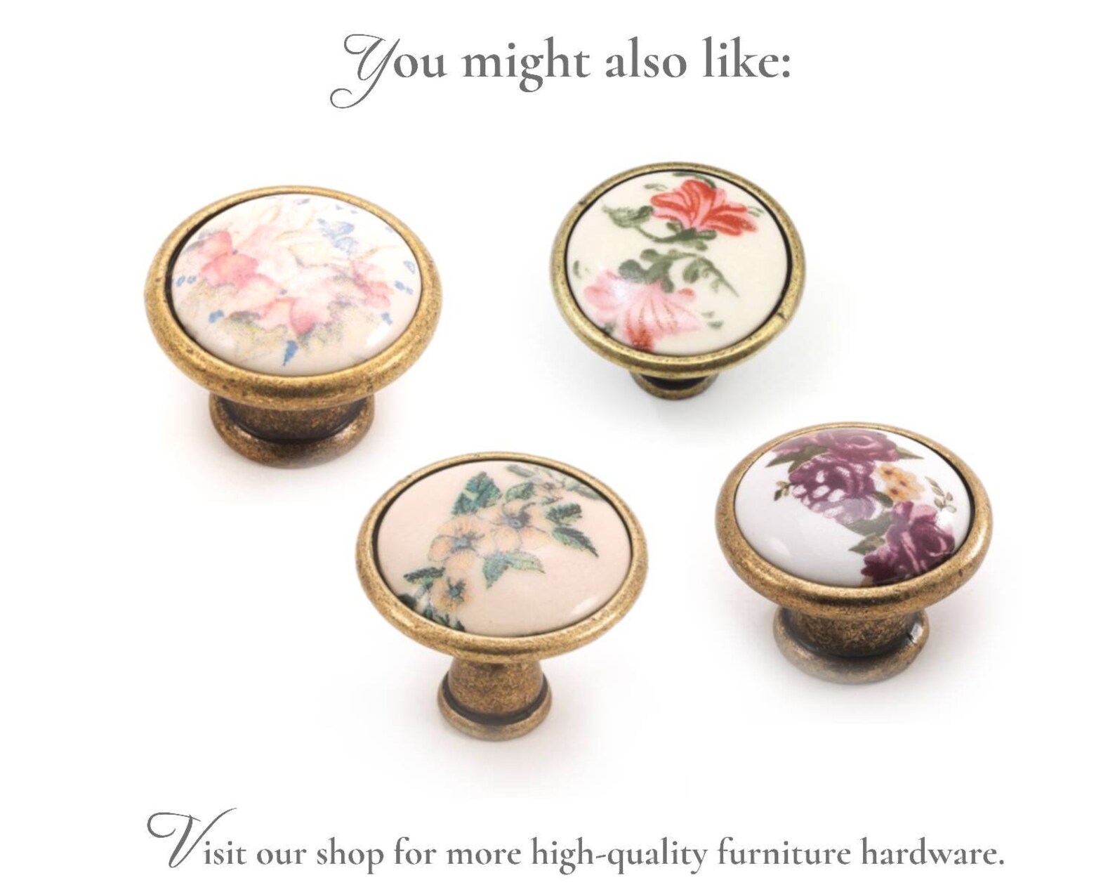 Vintage Floral Knob Porcelain Antique Flower Knob Dresser Knob - Etsy