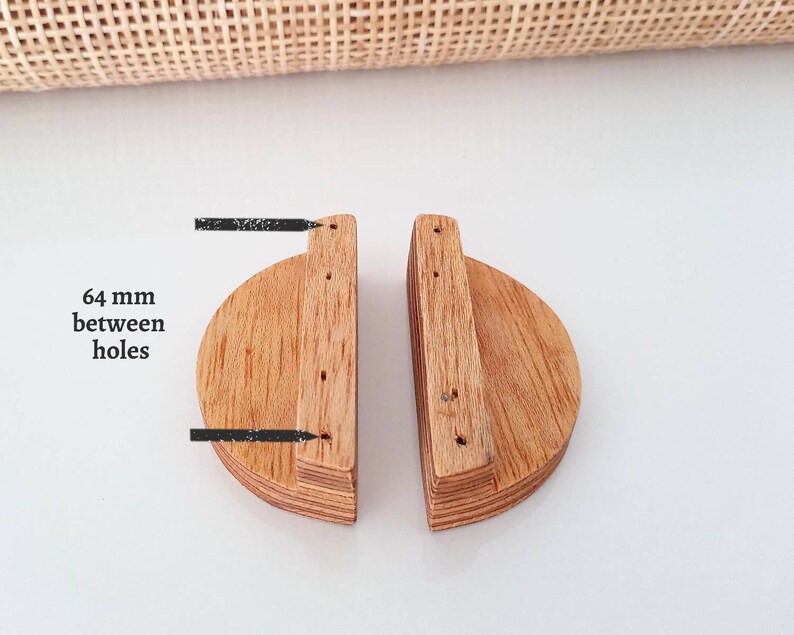 Half Circle Pull Wood Pull Handle 2.5 64mm Wardrobe - Etsy