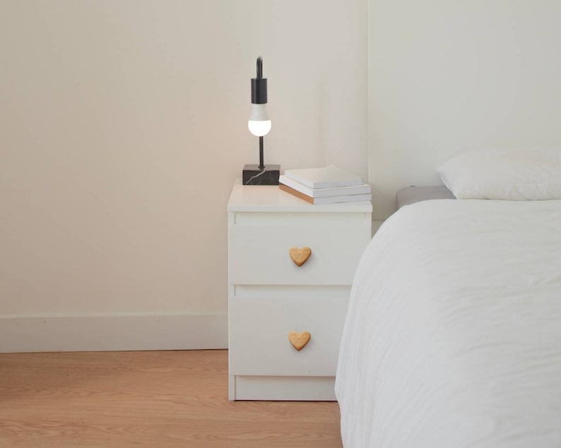 Wood Drawer Knobs Heart Knobs Boho Drawer Knobs Natural Knobs - Etsy