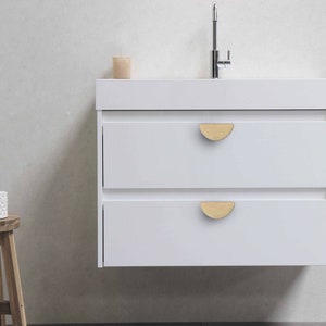 Half Circle Pull Wood Pull Handle 2.5 64mm, Wardrobe Semi Circle ...