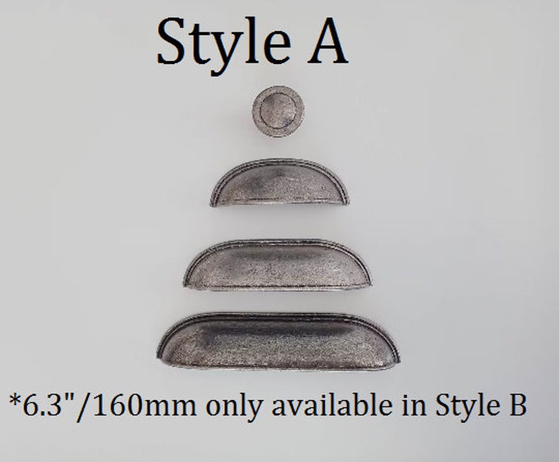 Antique Silver Cup Pull: Rustic Farmhouse Cabinet Hardware - Etsy