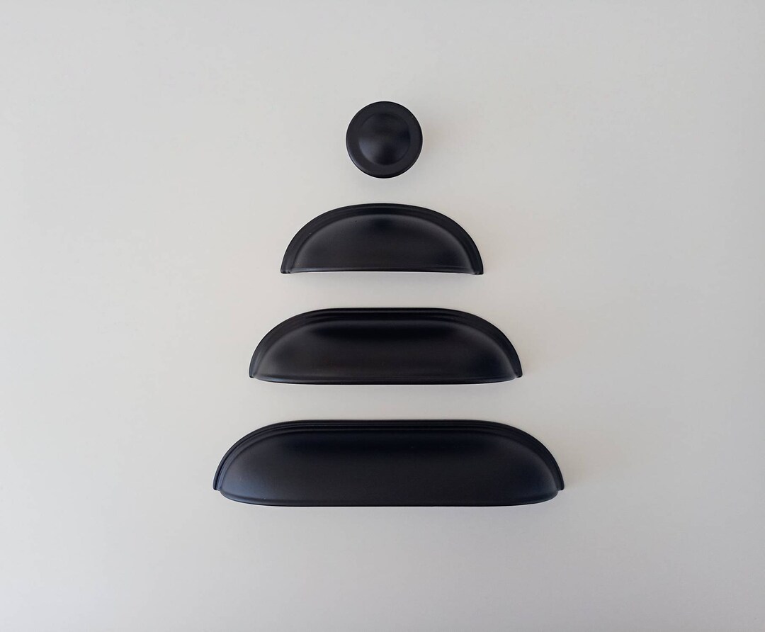 Cup Pulls 2.5 3.78 5 6.3, Matte Black Cup Pull Handle Black, Bin Cup ...