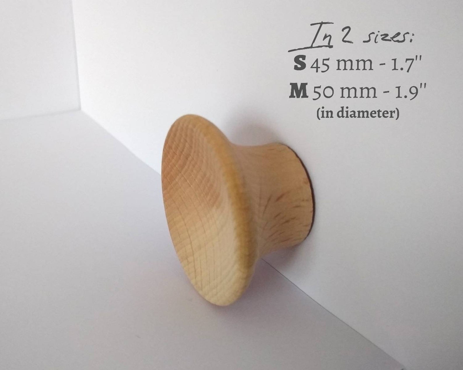 Wood Drawer Knobs, Concave Knobs 1.7 1.9 45 55mm Large Wood Knobs ...