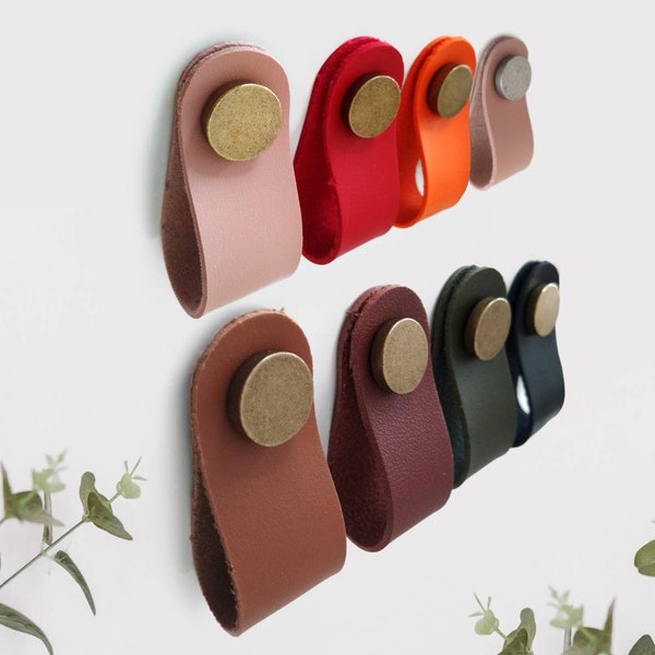 Leather Drawer Pulls and Knobs - Etsy
