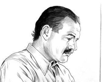 Drawing Ernest Hemingway - Etsy