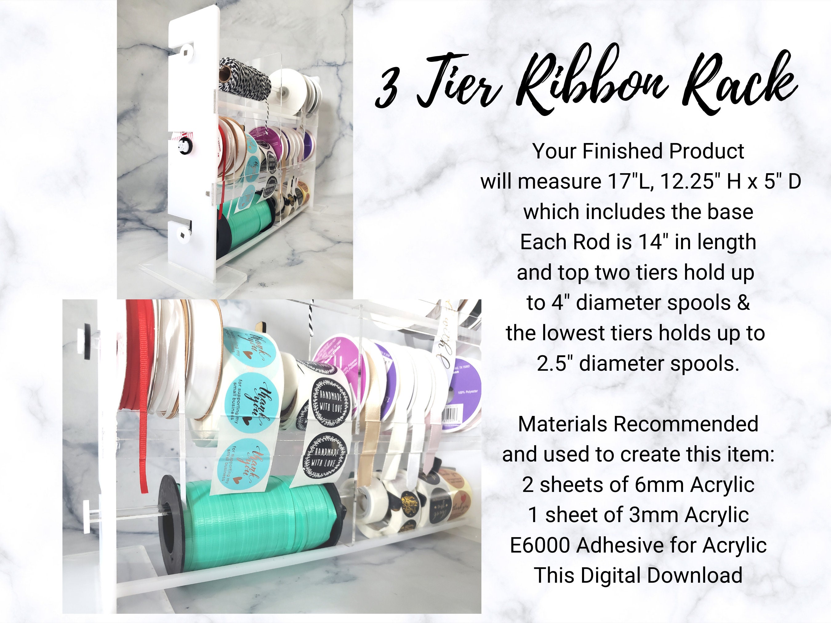 GLOWFORGE Digital Download File Ribbon or Sticker Rack - Etsy