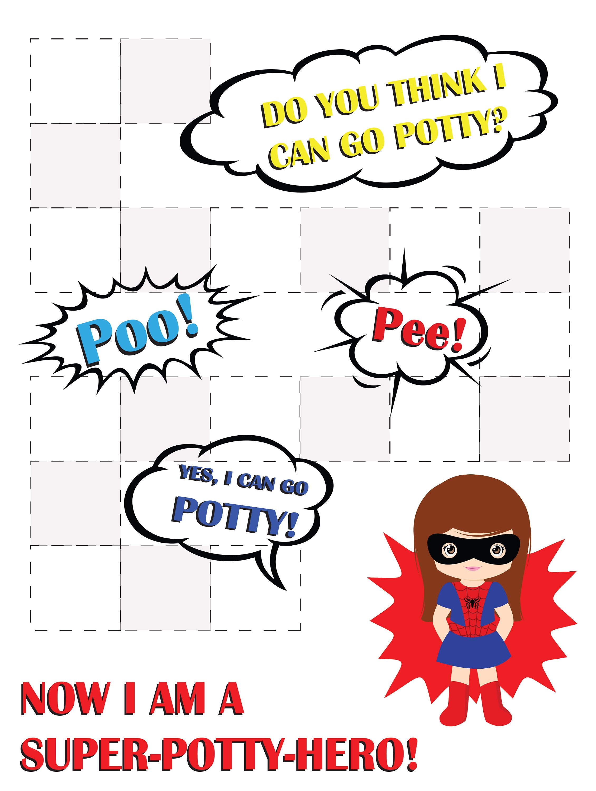 Potty Training Chart Superhero Girls Sticker Chart Learn - Etsy