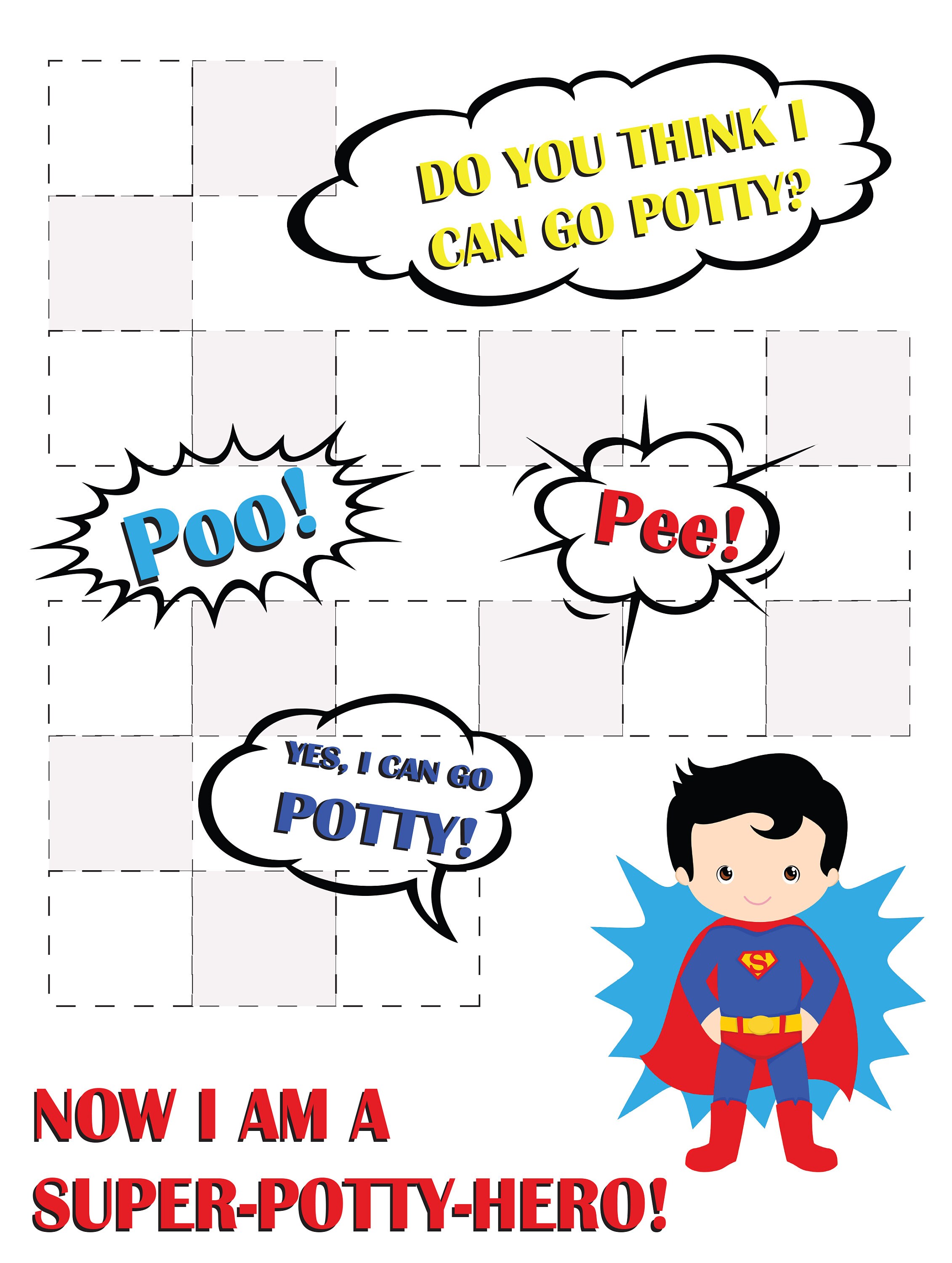 Potty Training Chart | Superhero Boys | Sticker Chart | Learn to Go to ...