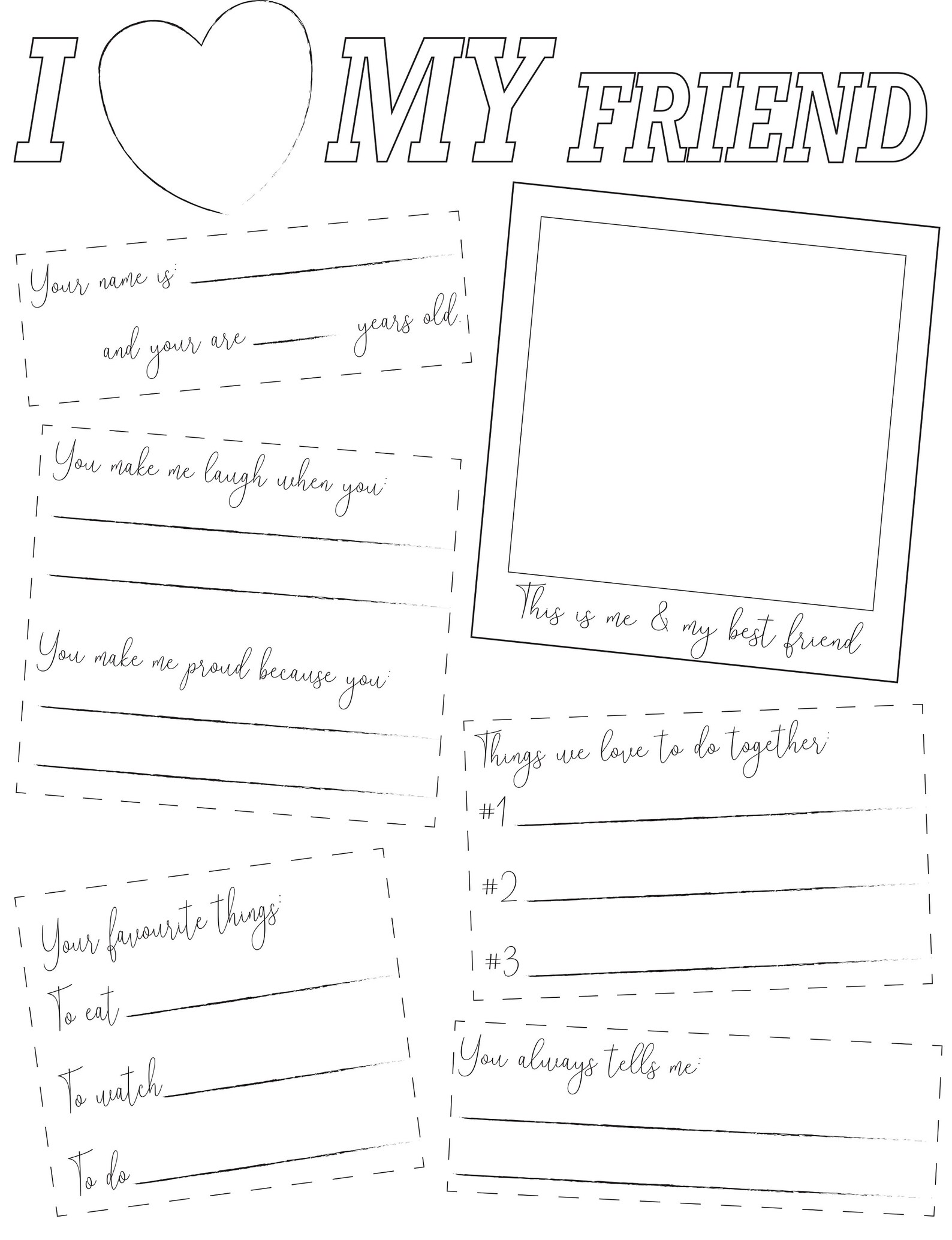 My Famlily Coloring Page | I Heart My | Show How Much You Love Them ...