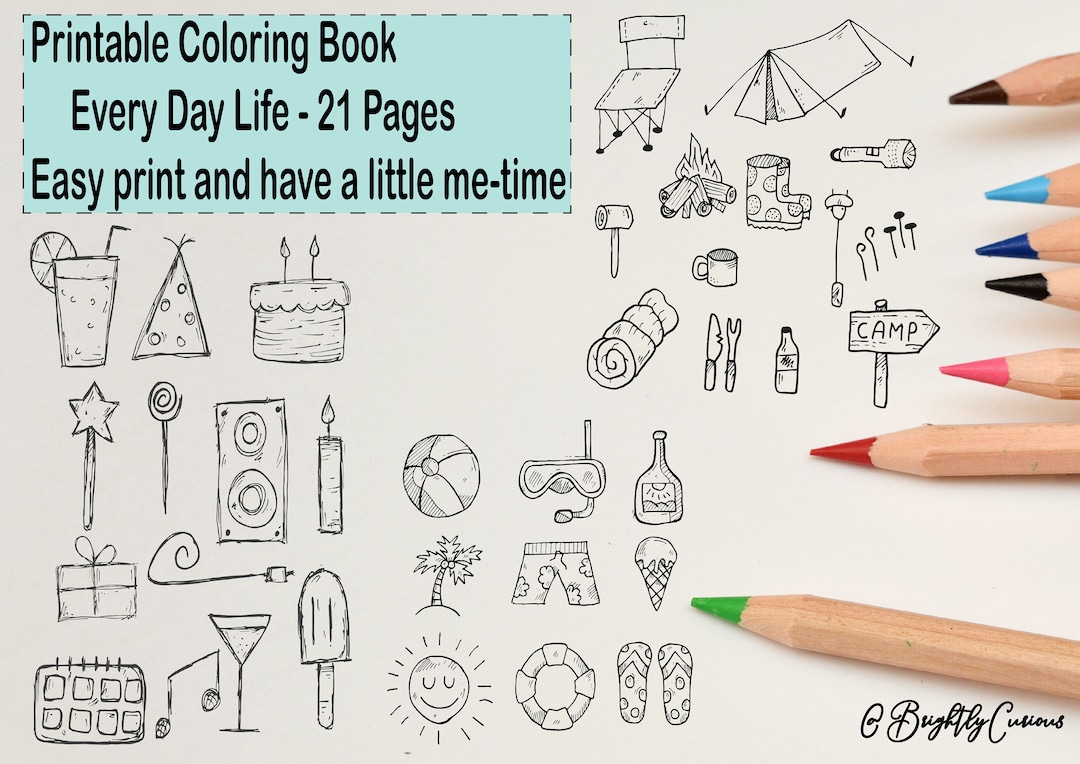 Coloring Book | Every Day Life | Printable Sheets | Training Fine ...
