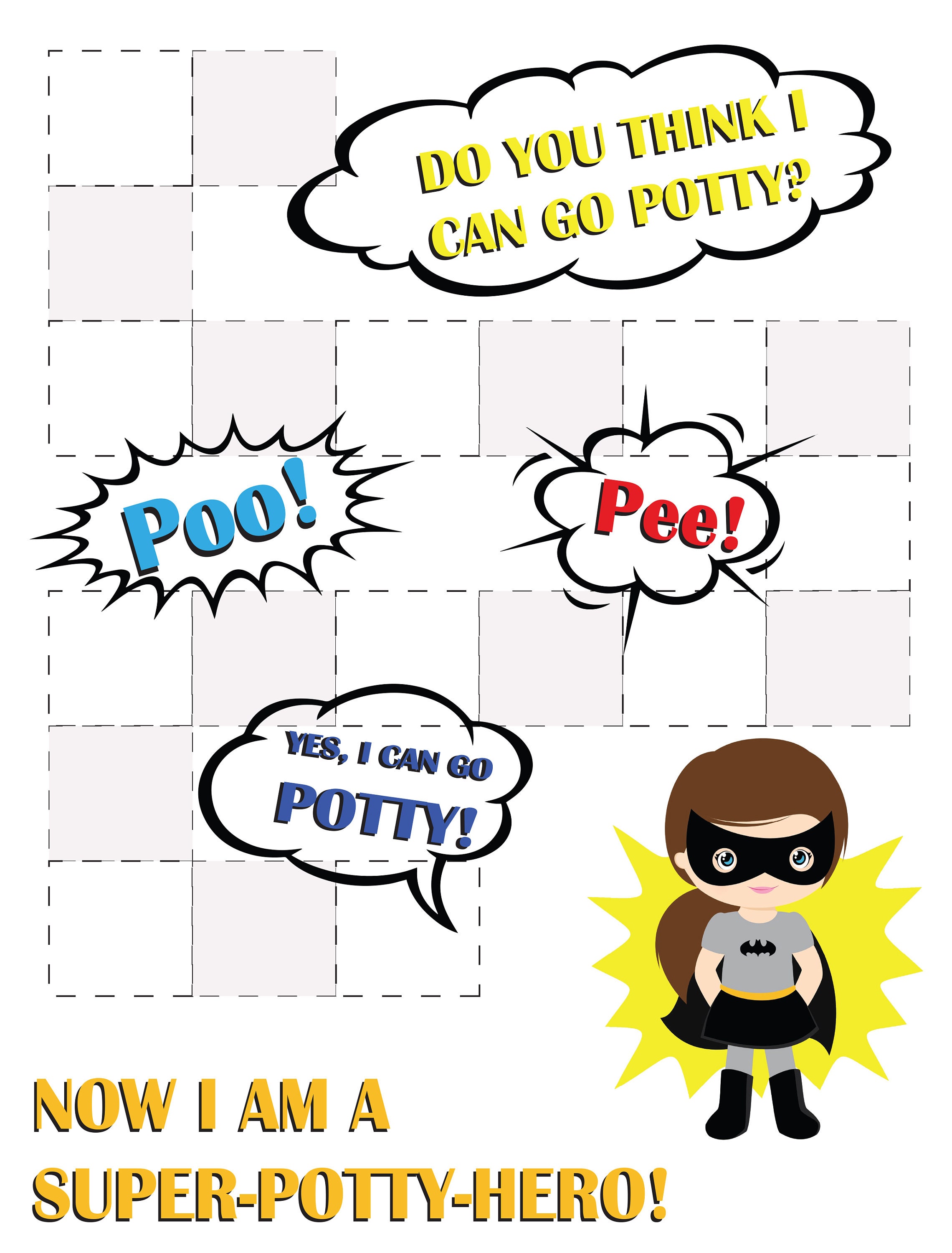 Potty Training Chart Superhero Girls Sticker Chart Learn - Etsy