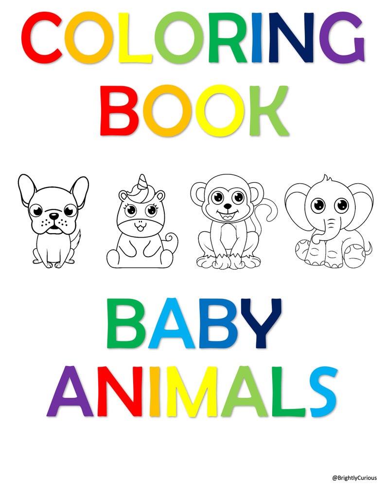 Coloring Book | Baby Animals | Printable Coloring Sheets | Training ...