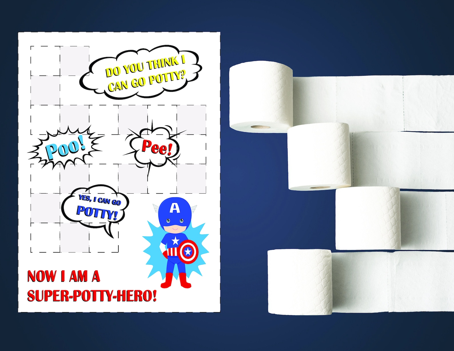 Potty Training Chart Superhero Boys Sticker Chart Learn | Etsy