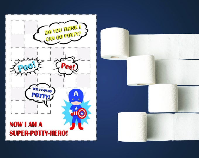 Super Hero Potty Chart for Boys Instant Download Sticker Reward Chart ...