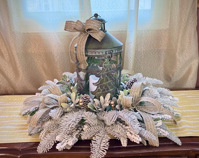 Rustic Winter Centerpiece, Christmas Table Decor, Winter Decor ...