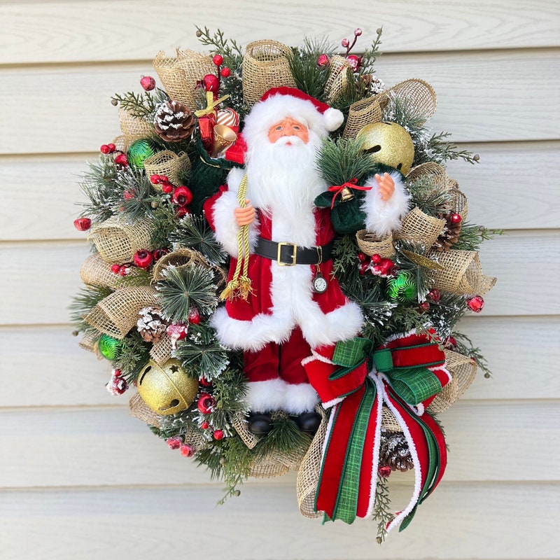Santa Wreath - Etsy