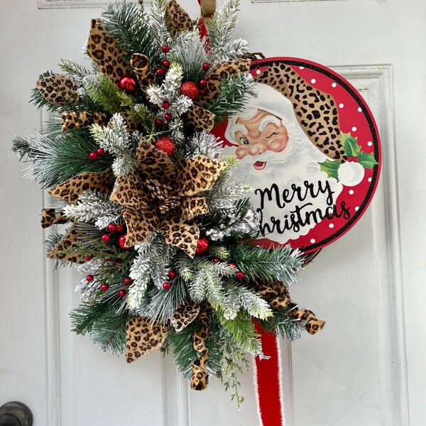 Santa Wreath - Etsy