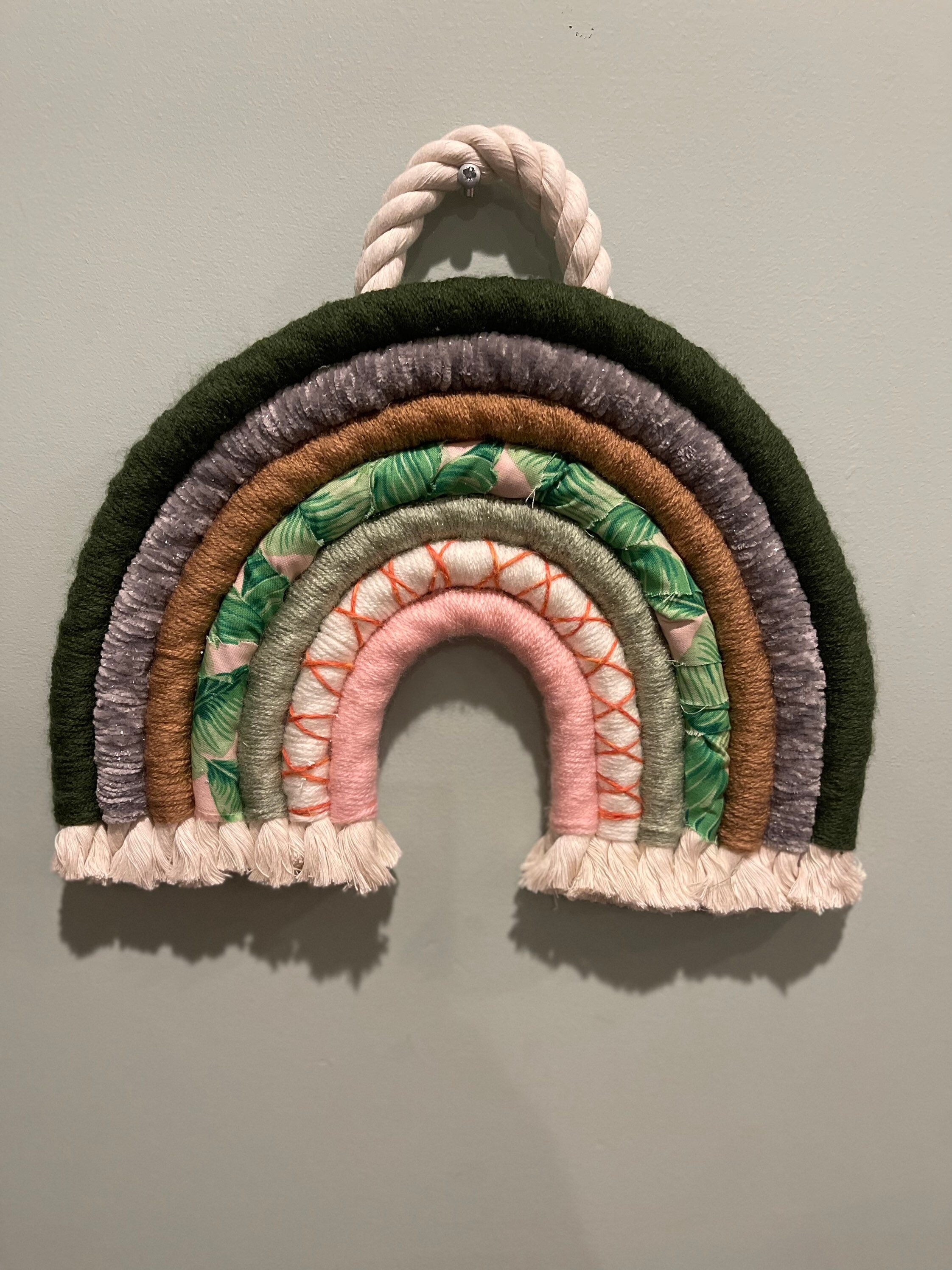 Rainbow Macrame Animal Tropical Print Wall Hanger - Etsy