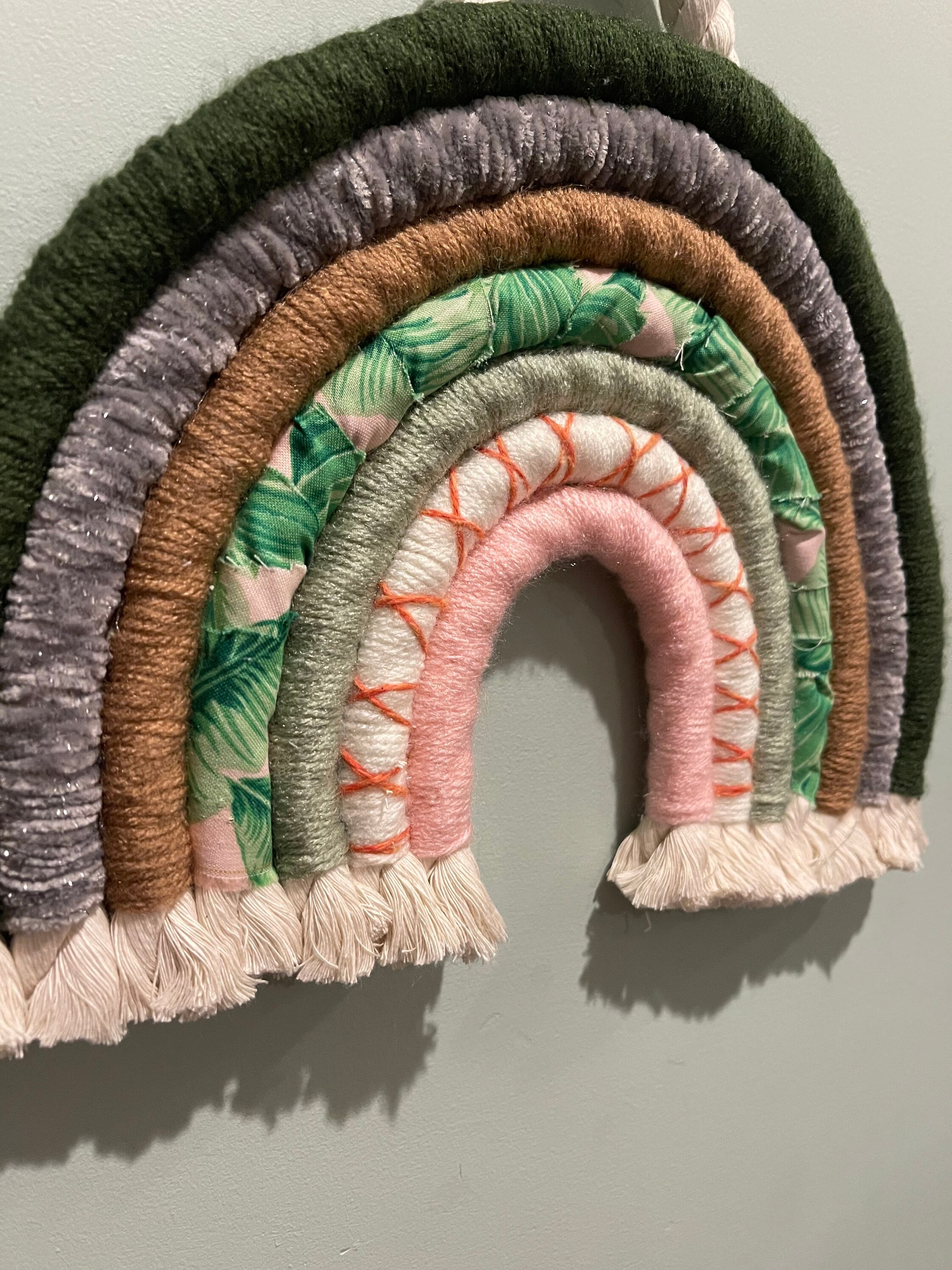 Rainbow Macrame Animal Tropical Print Wall Hanger - Etsy