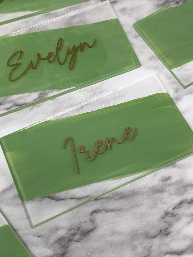 Acrylic Place Cards Modern Wedding Place Cards Rectangle - Etsy