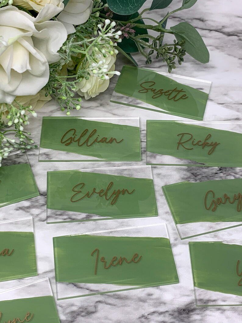 Acrylic Place Cards Modern Wedding Place Cards Rectangle - Etsy