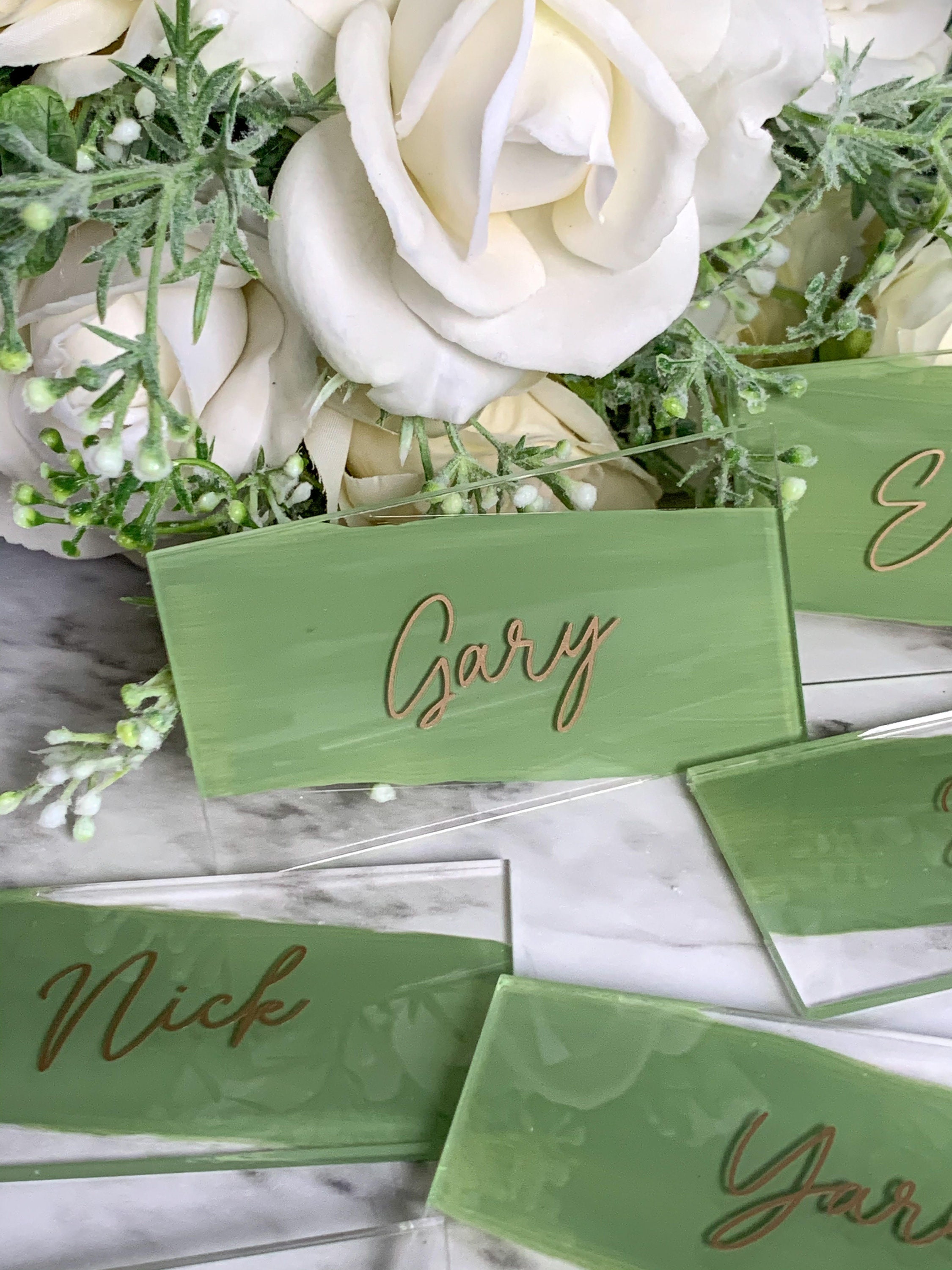 Acrylic Place Cards Modern Wedding Place Cards Rectangle Etsy