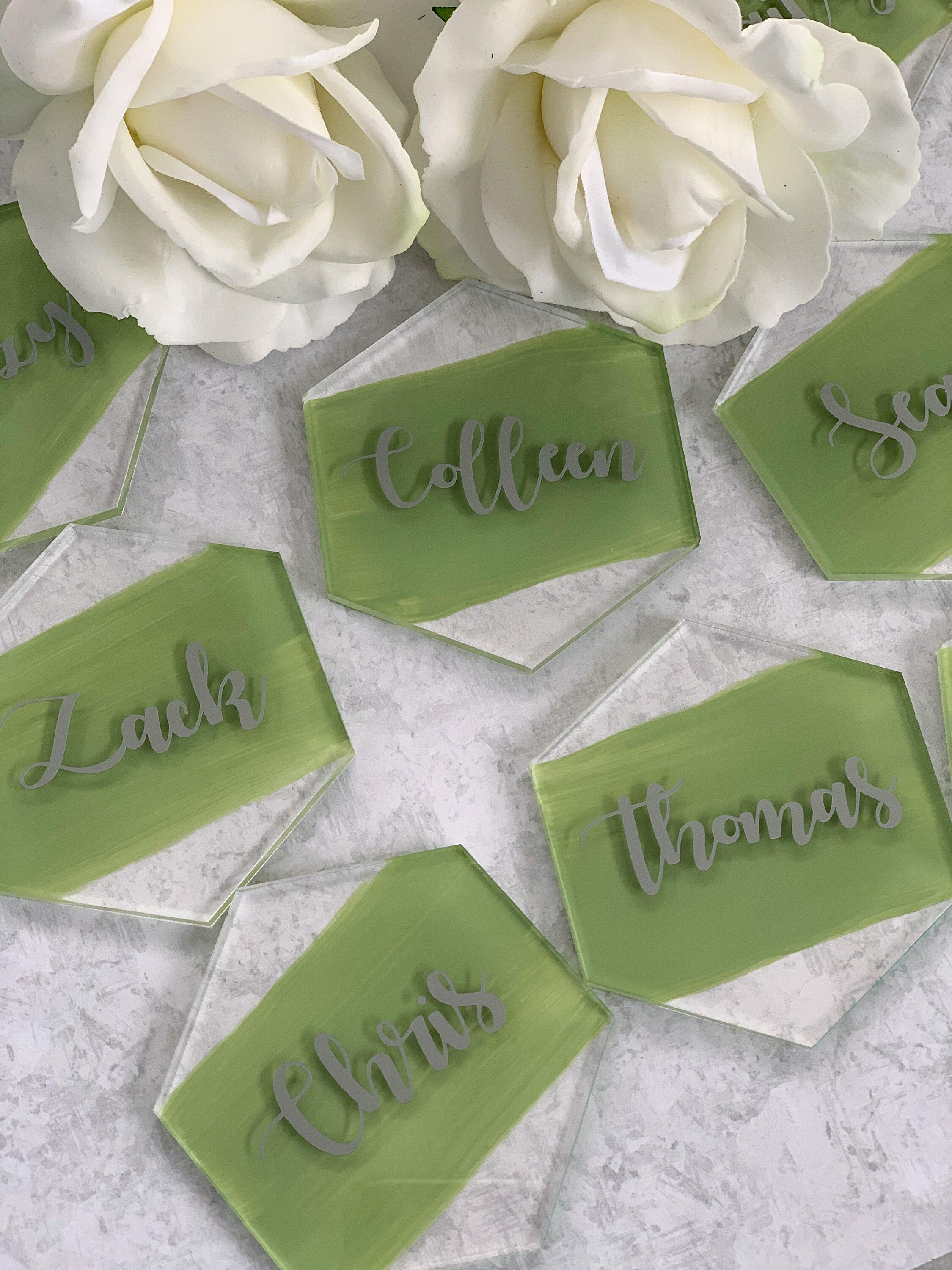 Acrylic Place Cards Modern Wedding Place Cards Hexagon - Etsy