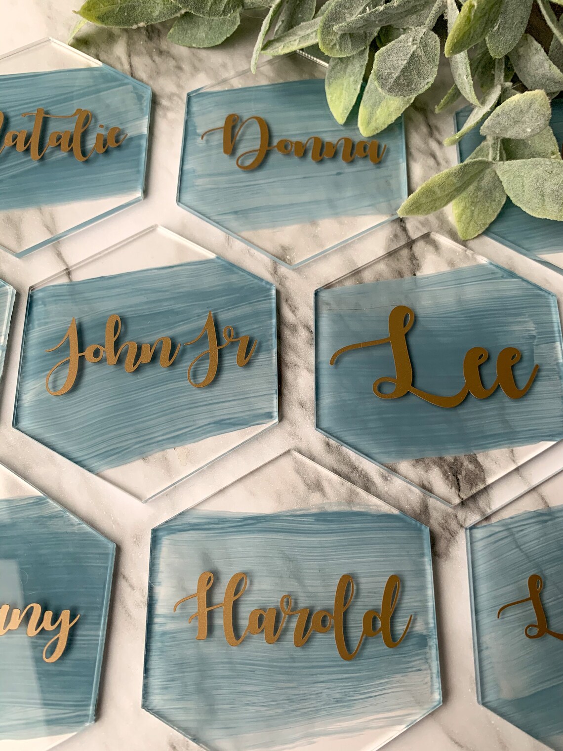 Acrylic Place Cards Modern Wedding Place Cards Hexagon - Etsy