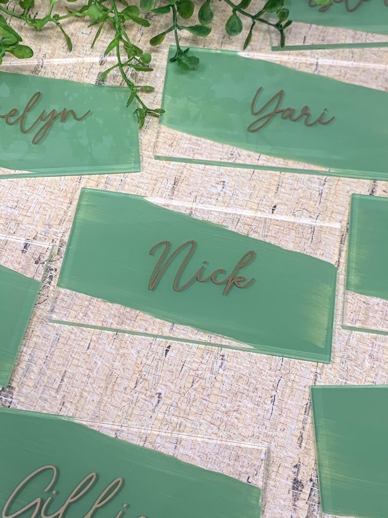 Acrylic Place Cards Modern Wedding Place Cards Rectangle - Etsy
