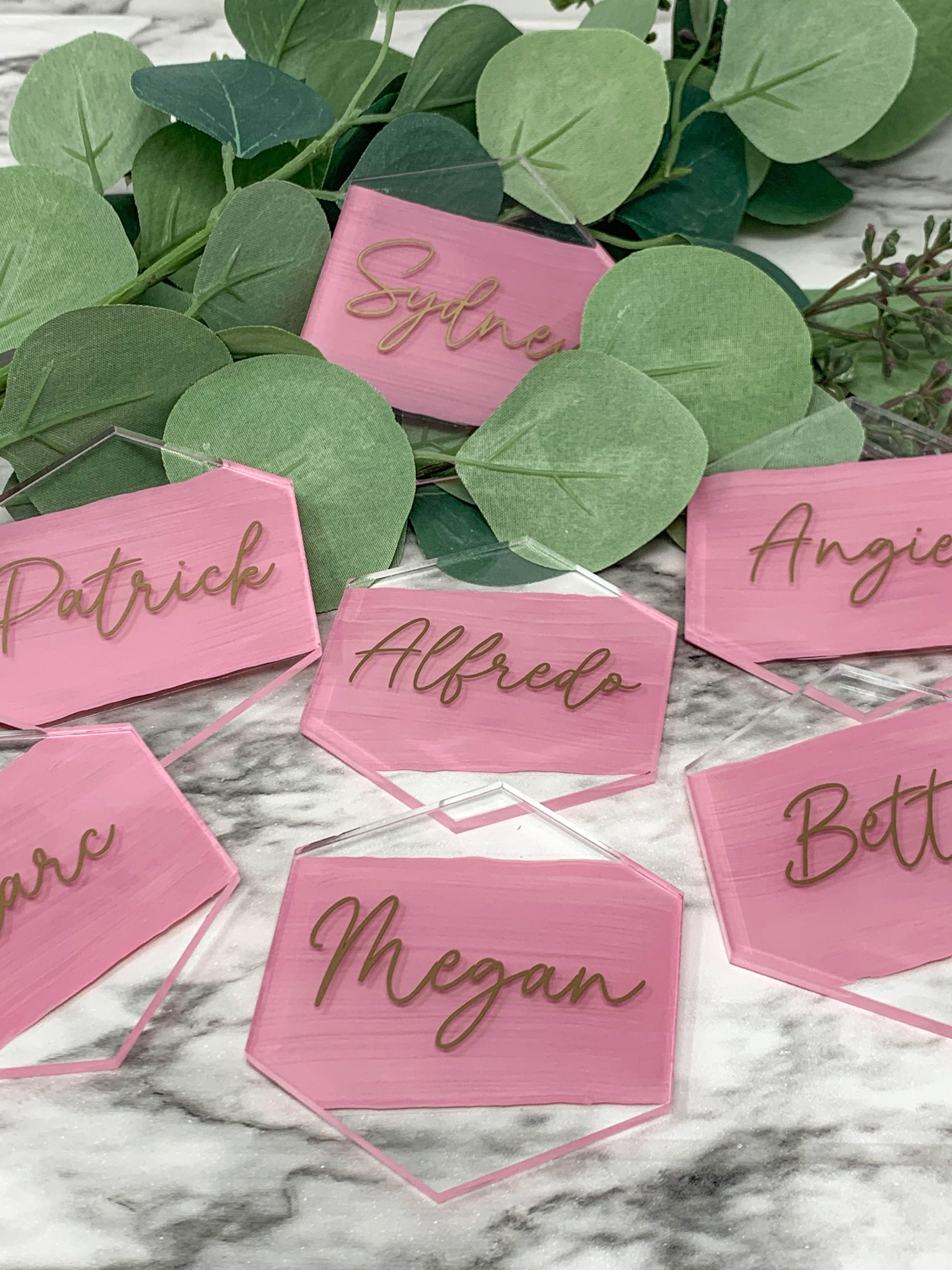 Acrylic Place Cards Modern Wedding Place Cards Hexagon - Etsy Canada