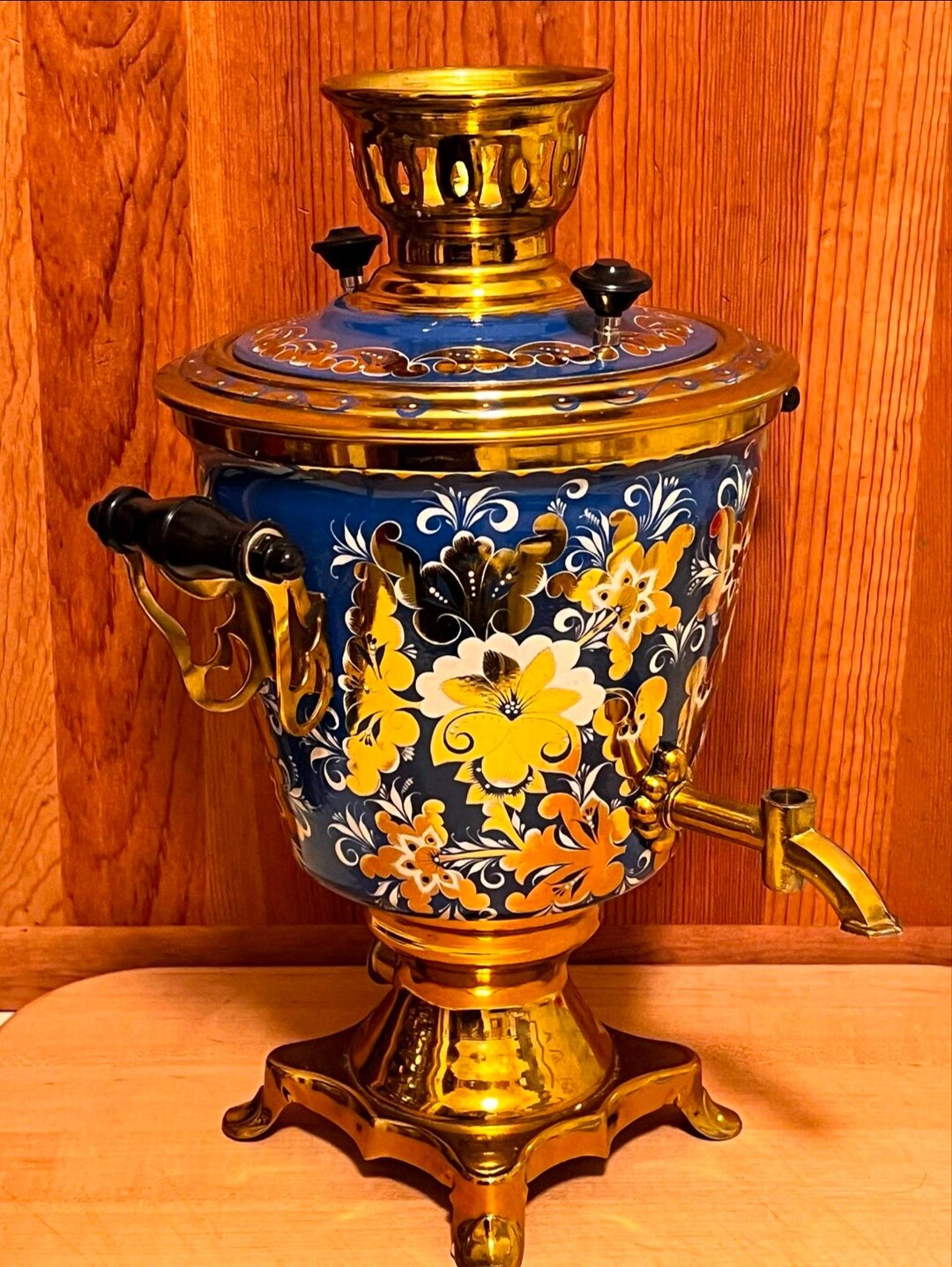 Vintage Hand Painted Samovar Tea Pot Urn / Electric Water Kettle ...