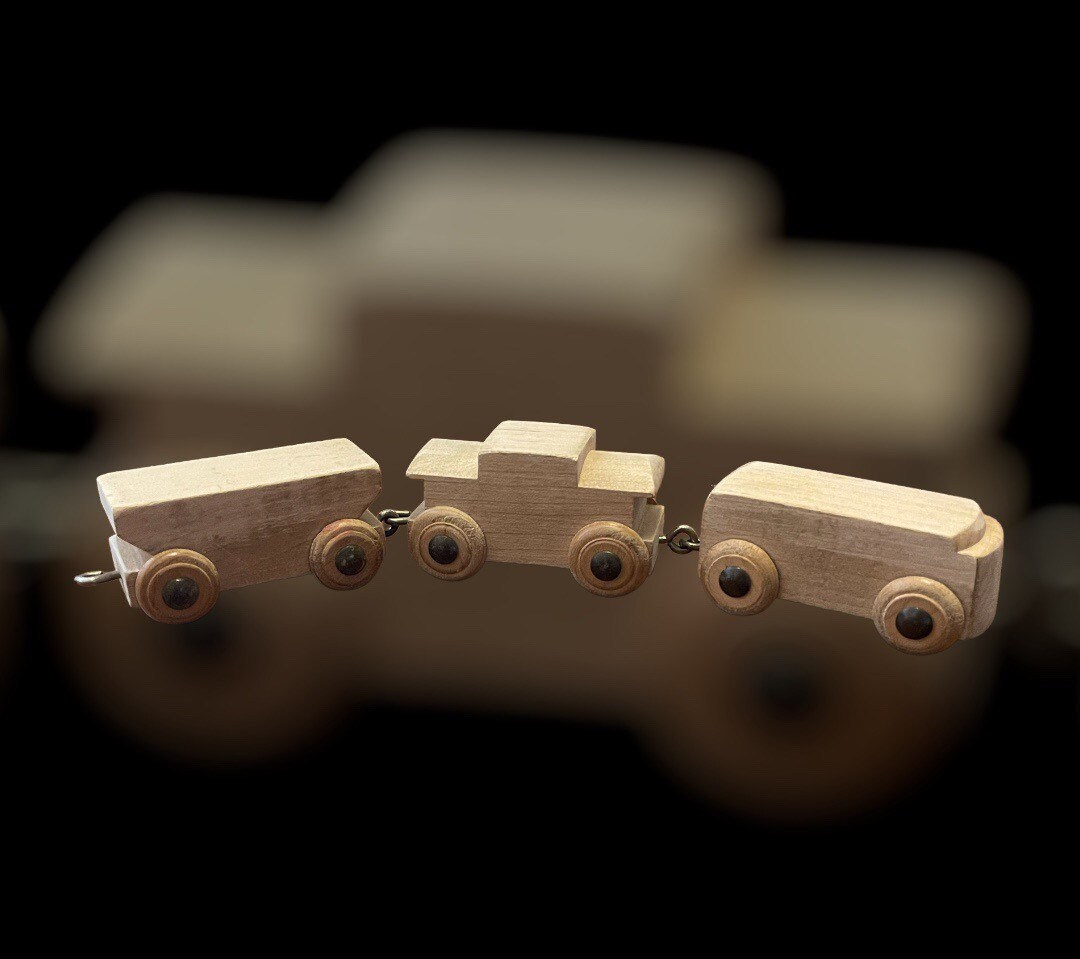 Vintage Wooden Toy Train Set 7 Pieces - Etsy