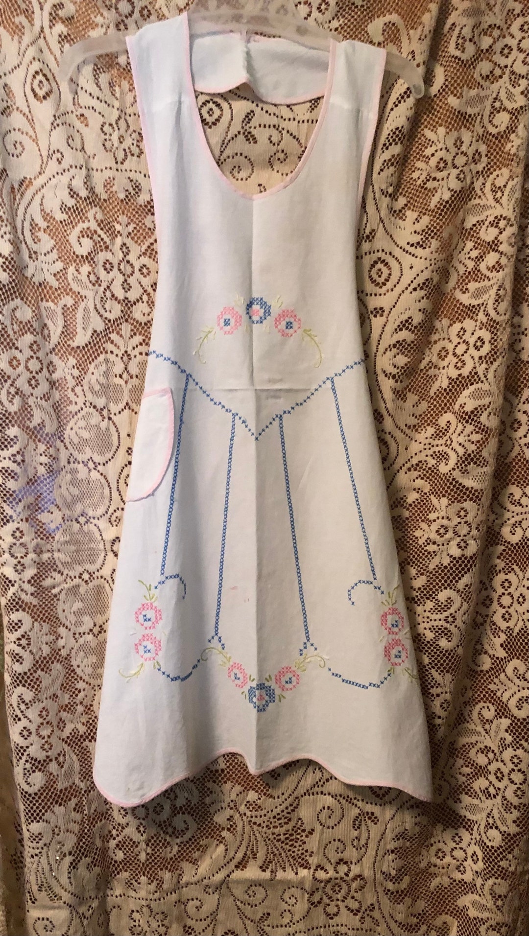Vintage Embroidered Cotton Kitchen Apron/ Mothers Day Gift - Etsy