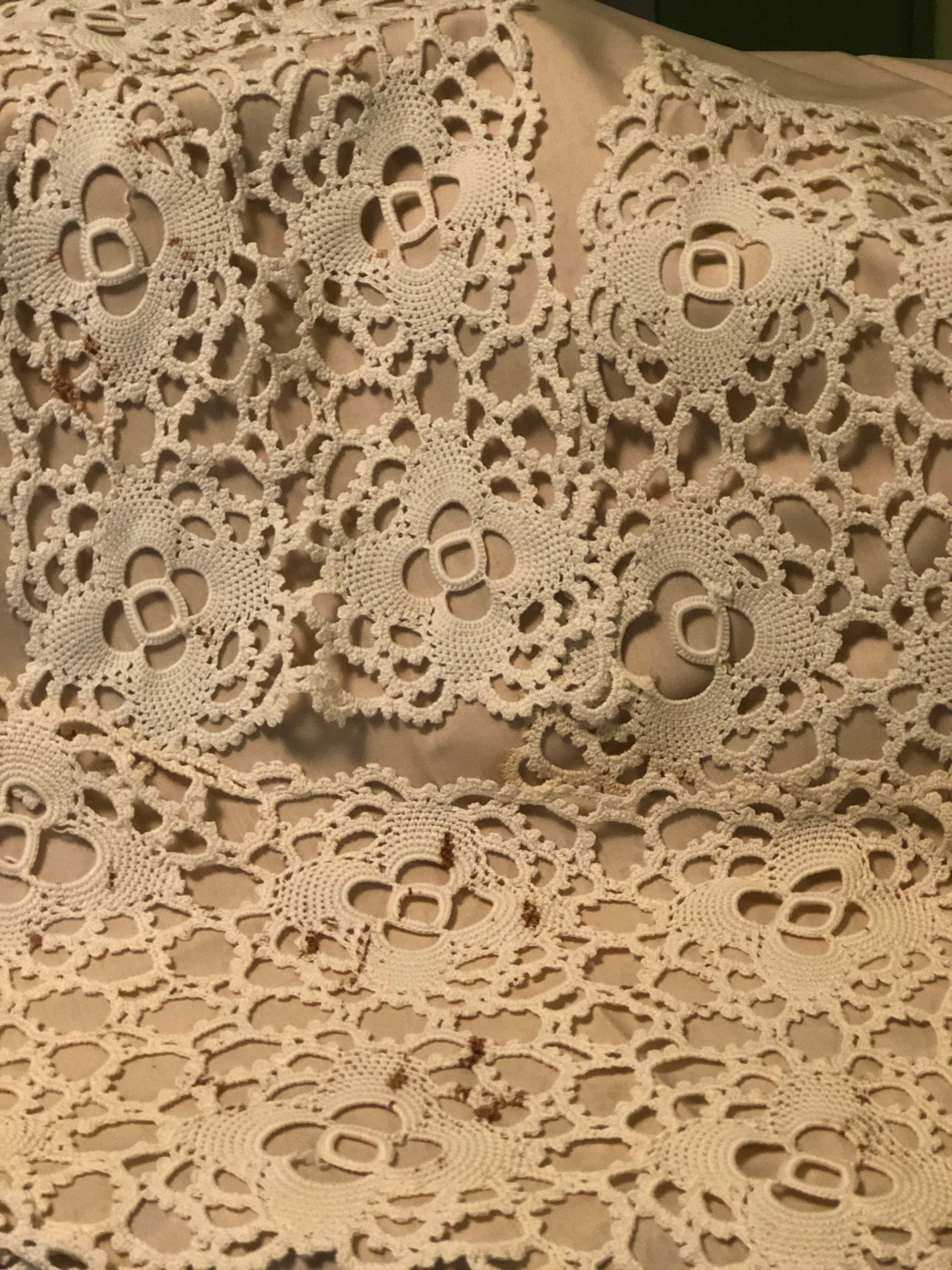 Vintage Lot of Lace Doilies/ Hand Crochet Large Lace Doilie / Table ...