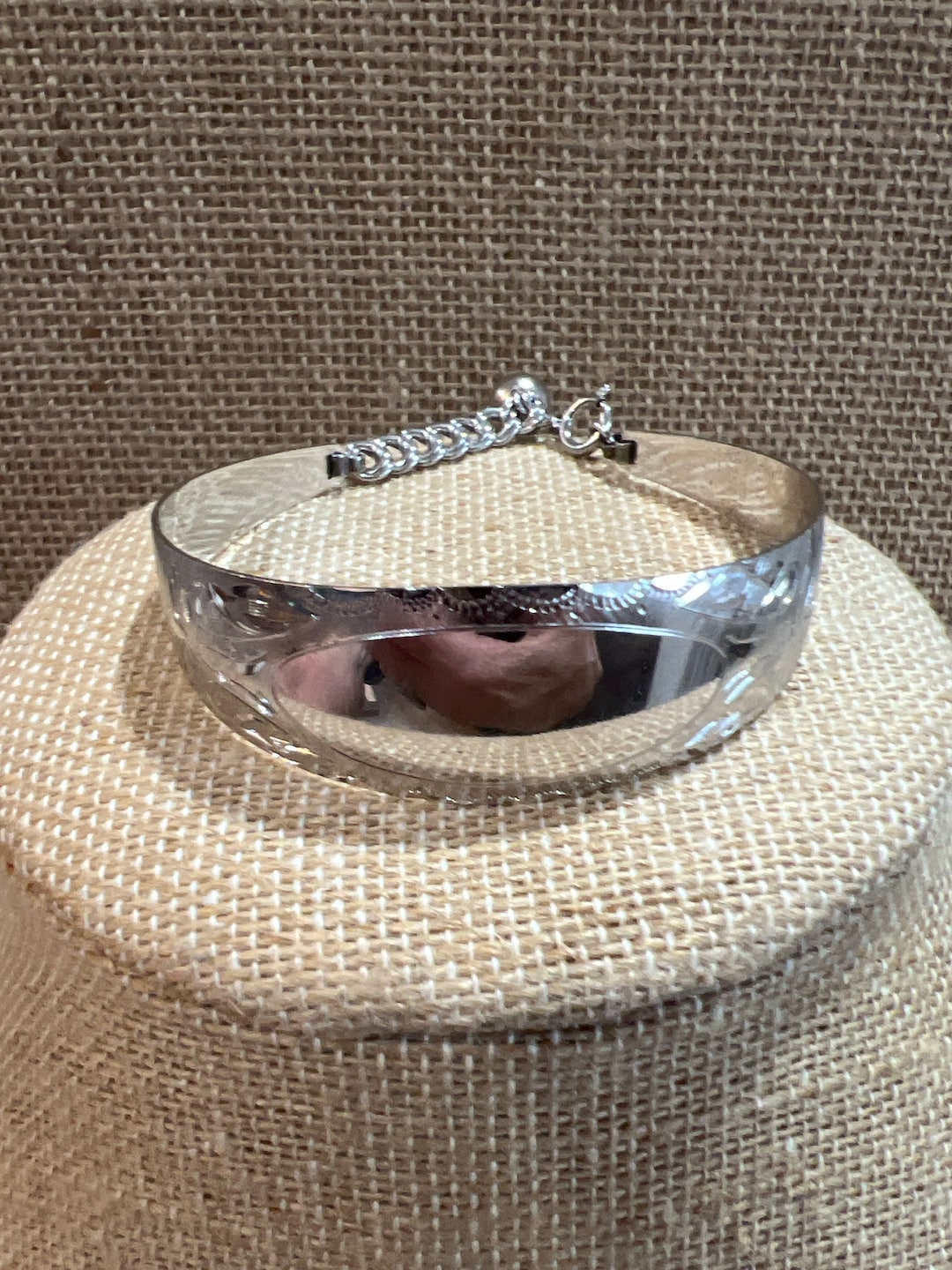 Vintage Anson Sterling Silver Etched Monogram Cuff Bracelet - Etsy