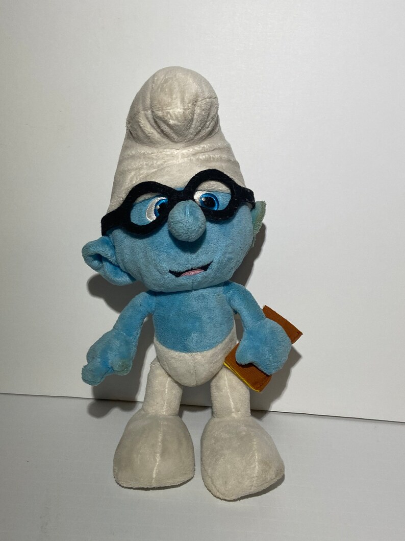 Vintage Plush Smurf Character Brainy Smurf by Jakks / Collectible Smurf ...