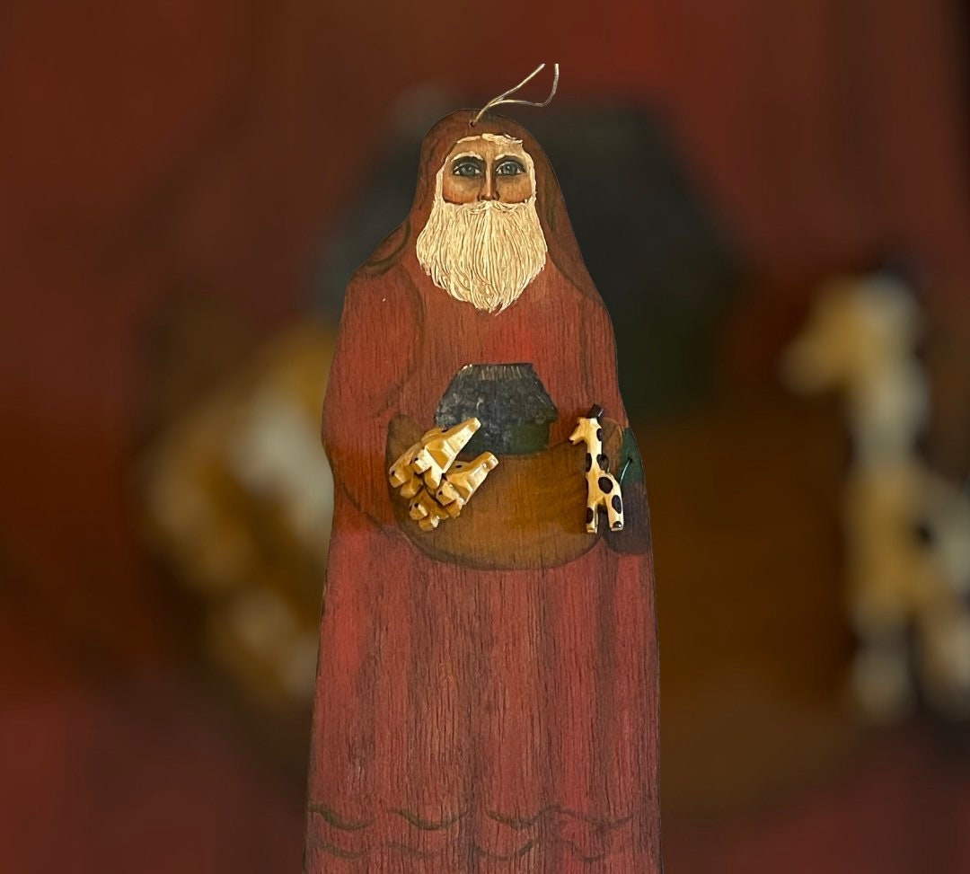 Vintage Wooden Folk Art Santa With Noah’s Arch Theme - Etsy
