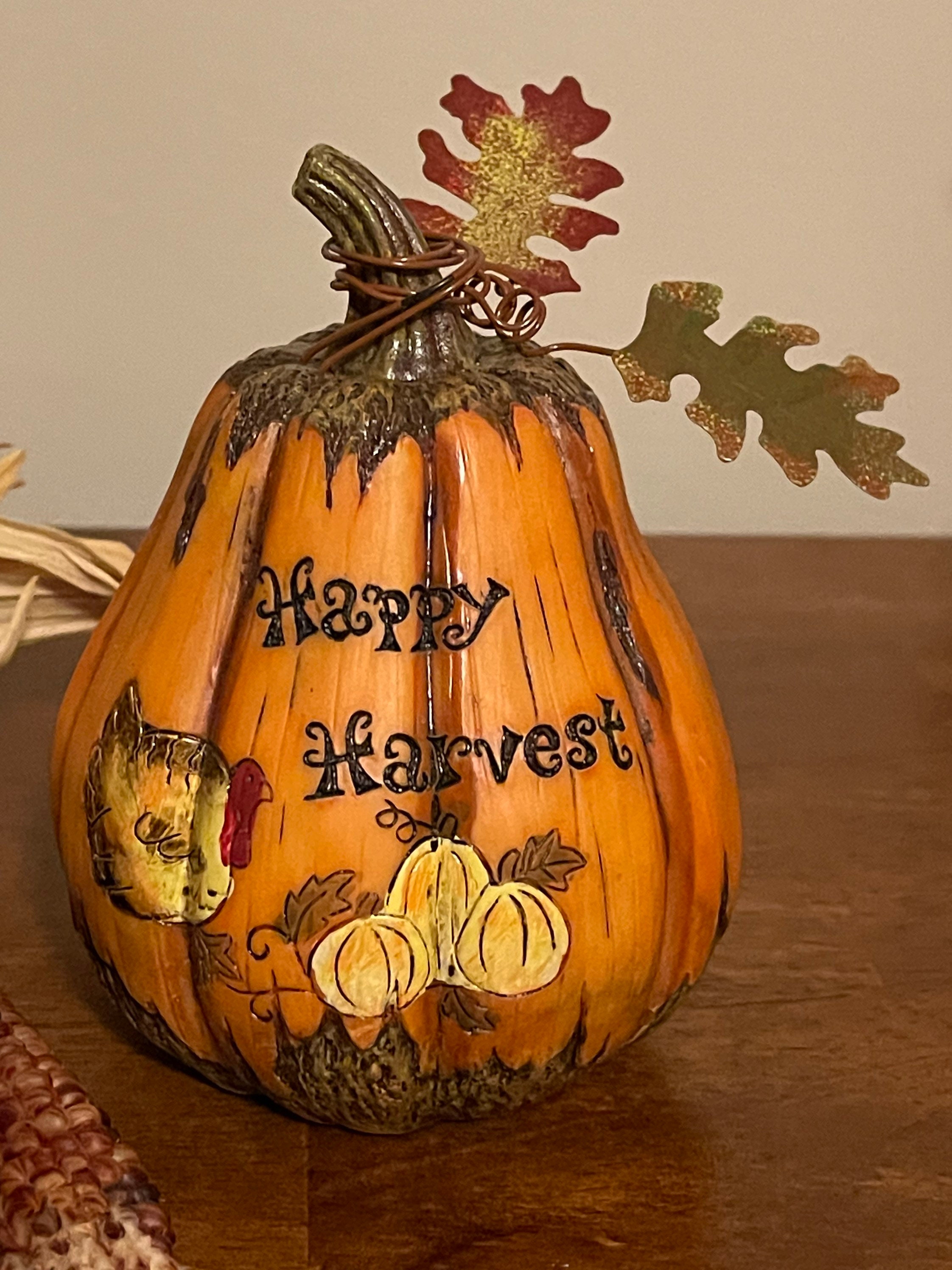 Vintage Resin Harvest Pumpkin and Stuffed Turkey From Hallmark - Etsy