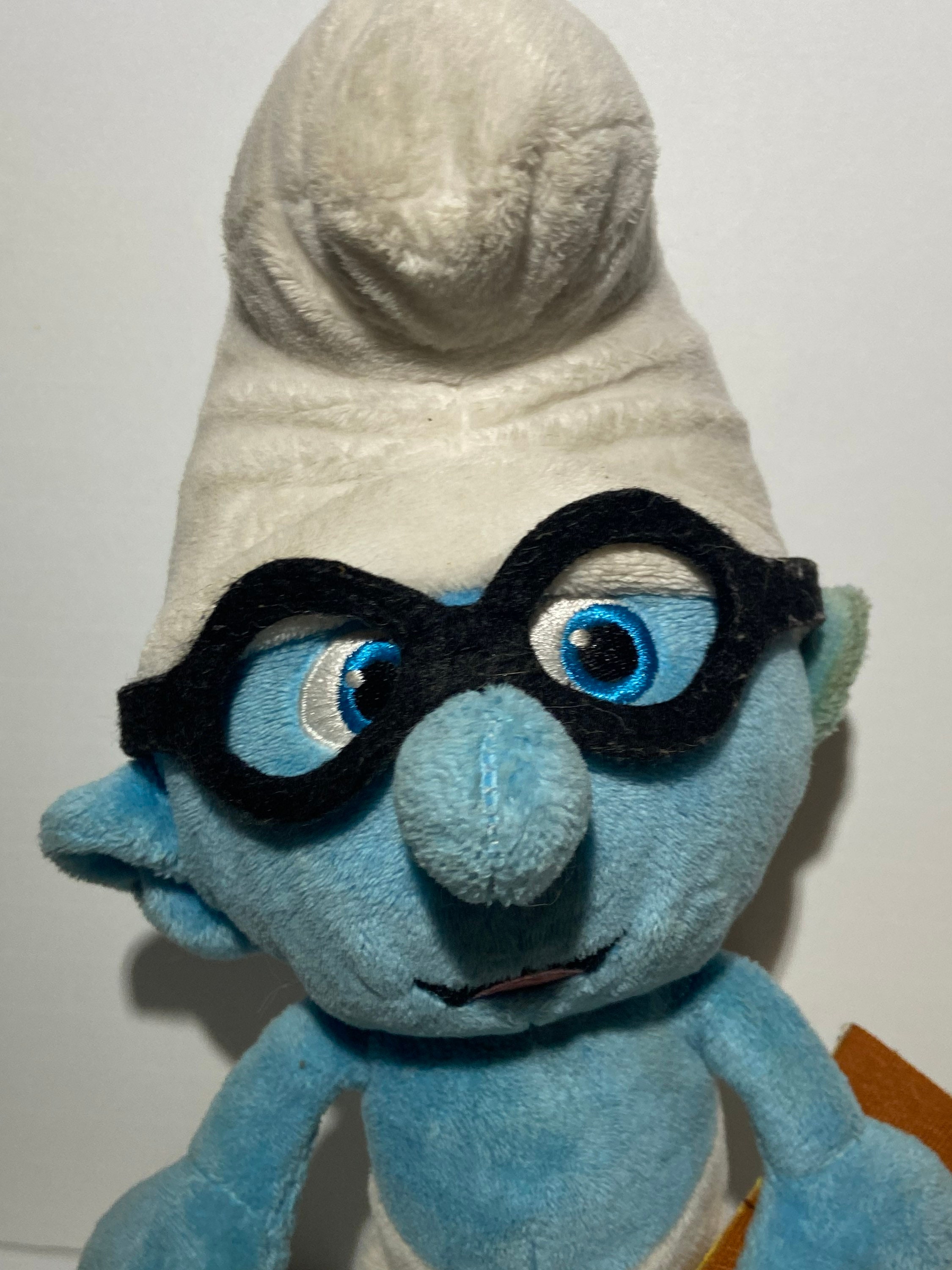 Vintage Plush Smurf Character Brainy Smurf by Jakks / Collectible Smurf ...