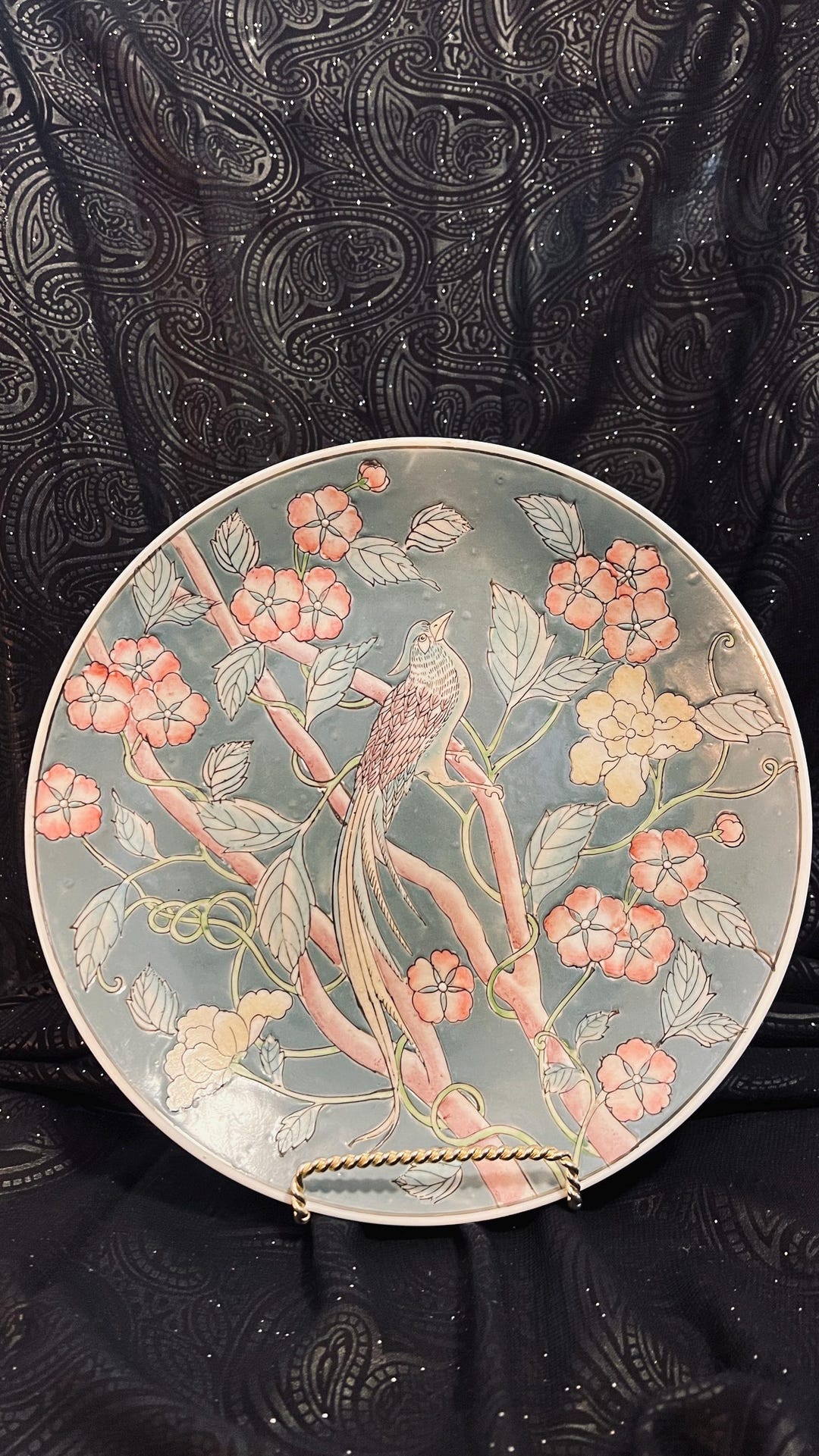 Vintage Macau Imported Hand Painted Collectible Plate/ Peacock ...