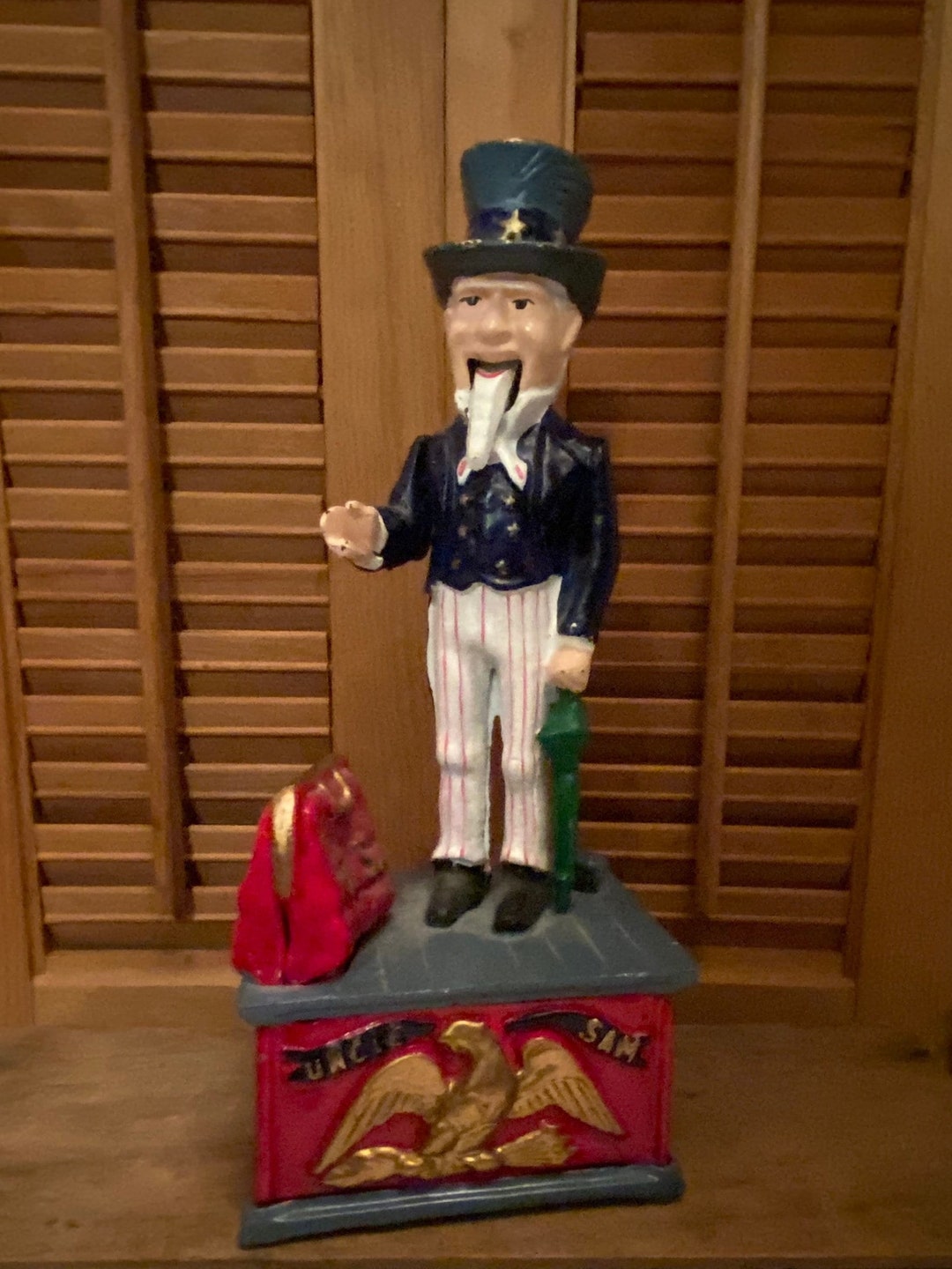 Vintage Cast Iron Uncle Sam Coin Bank - Upper Deck Collectible - Etsy