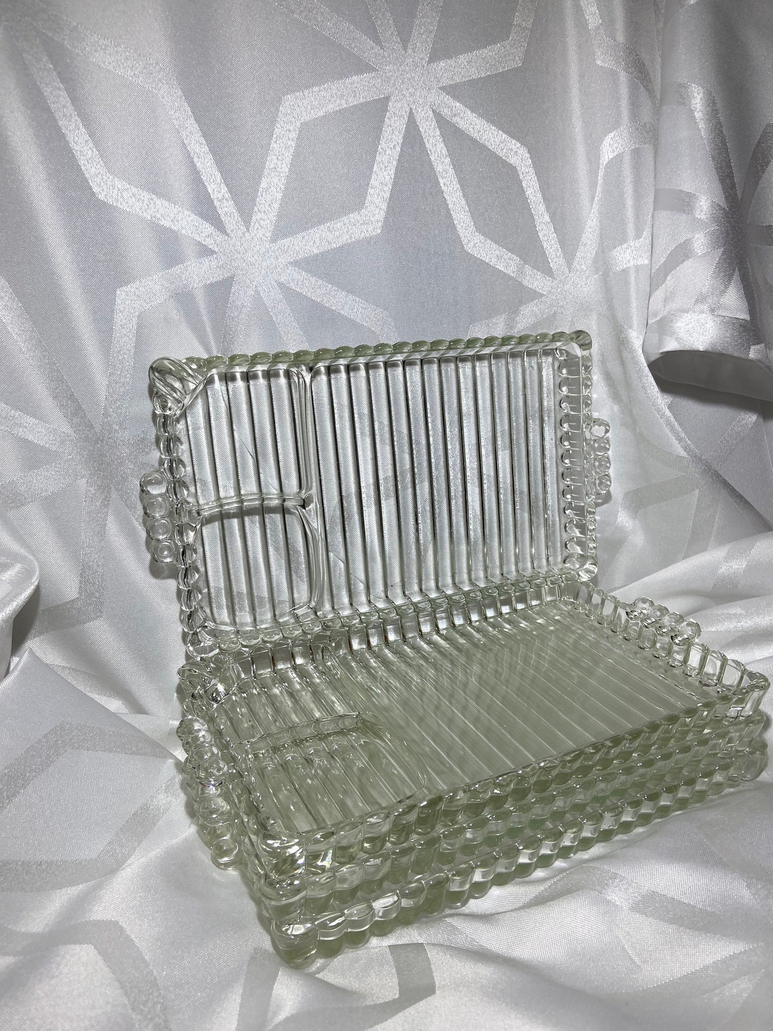 Vintage Crystal Snack Trays - Bubble Design, Set of 4 - Etsy