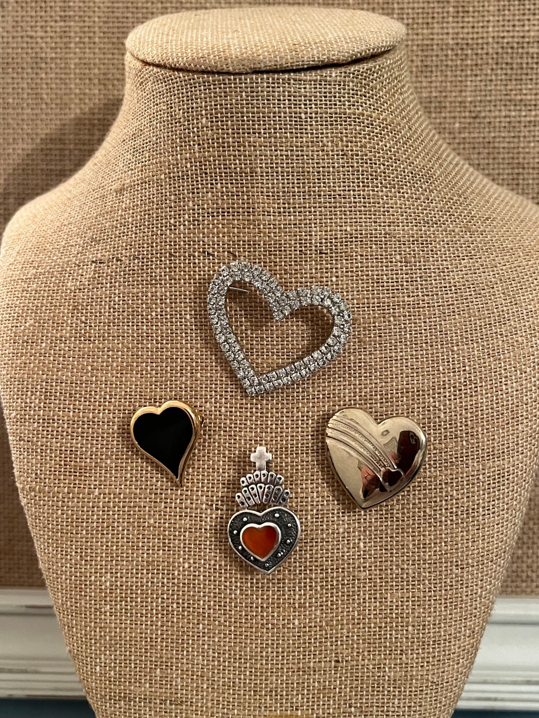 Vintage Collection of Heart Pins /valentines Jewelry - Etsy