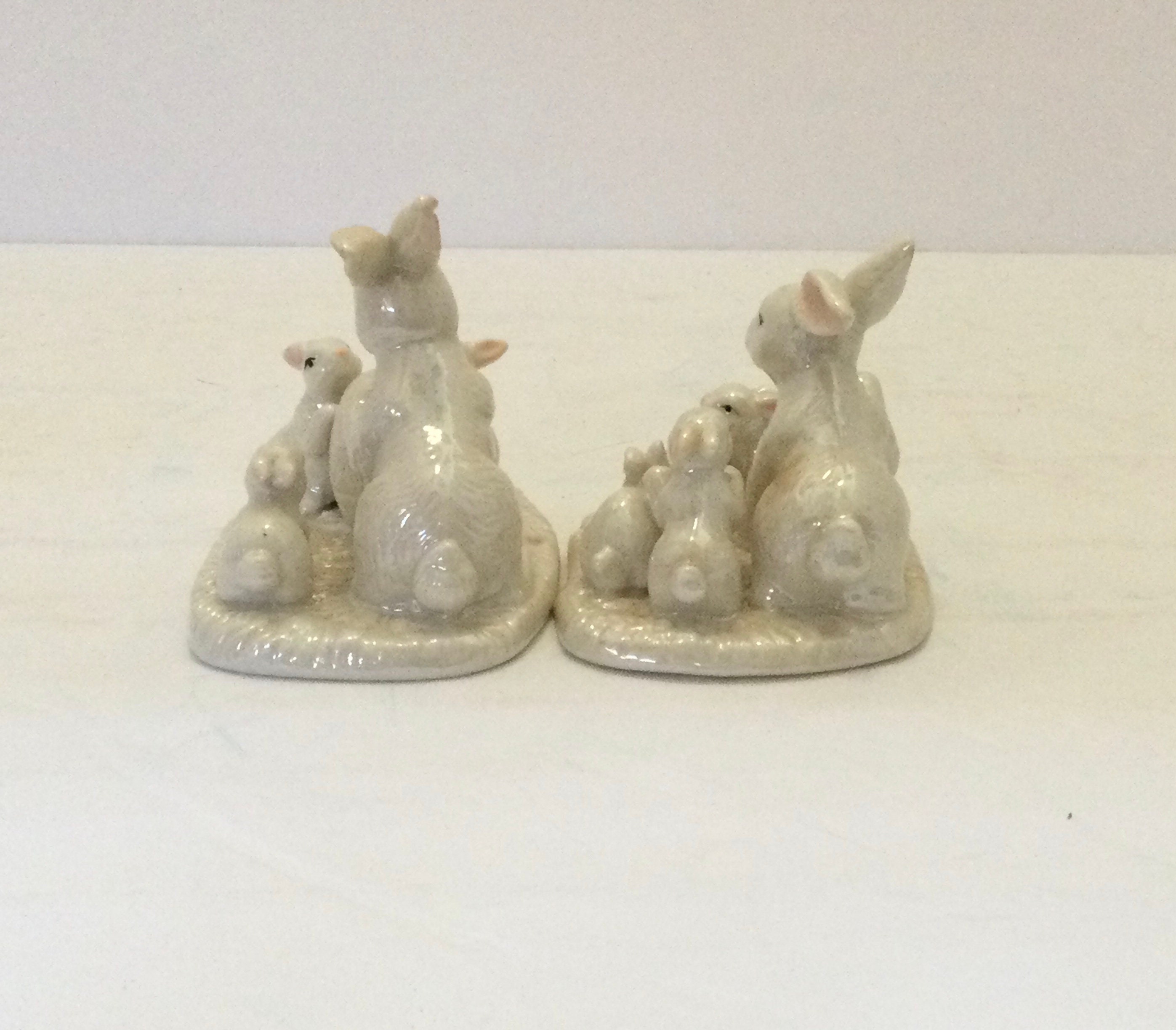 Vintage White Ceramic Rabbit Figurines 1990 - Etsy