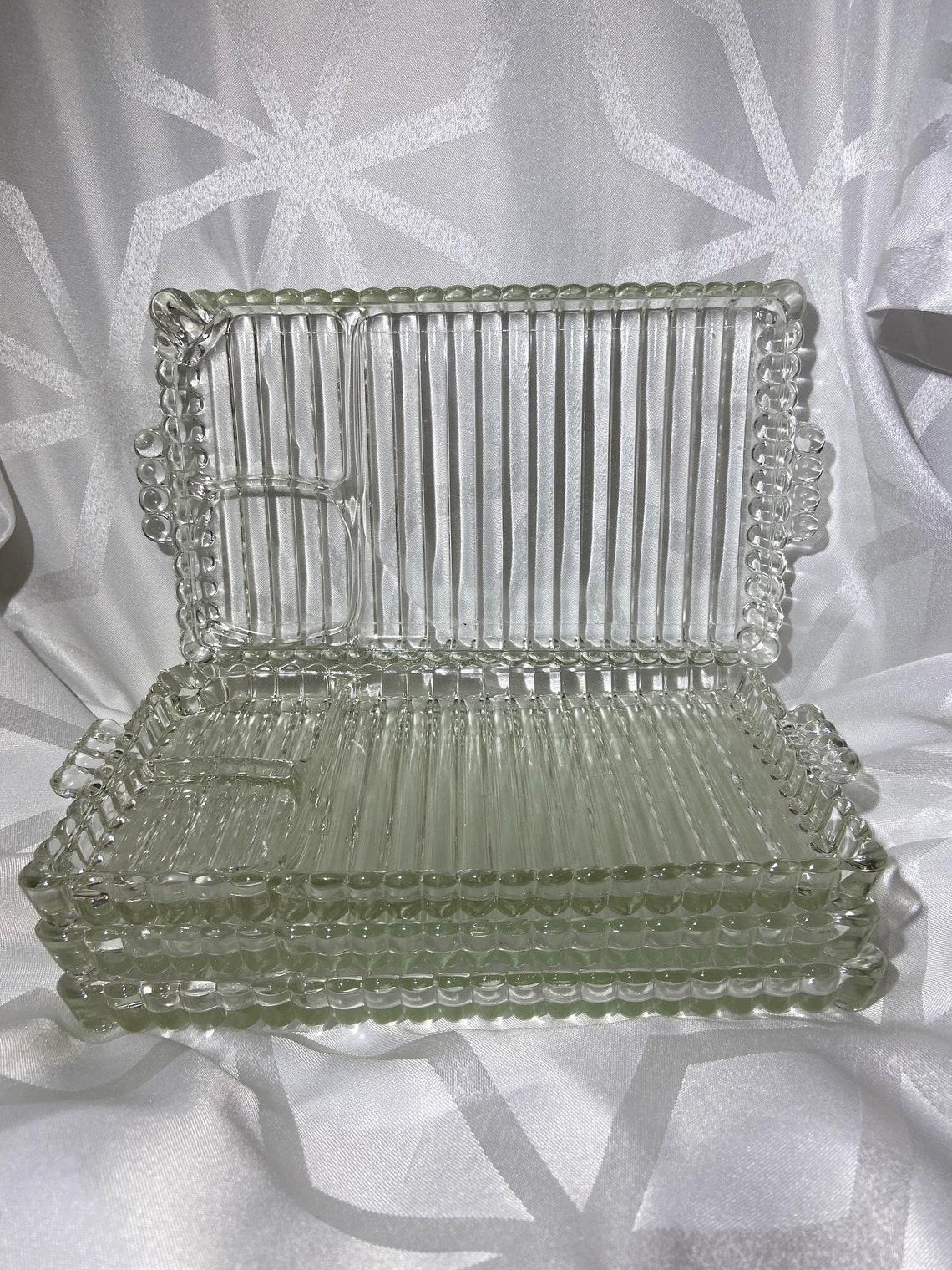 Vintage Crystal Snack Trays - Bubble Design, Set of 4 - Etsy